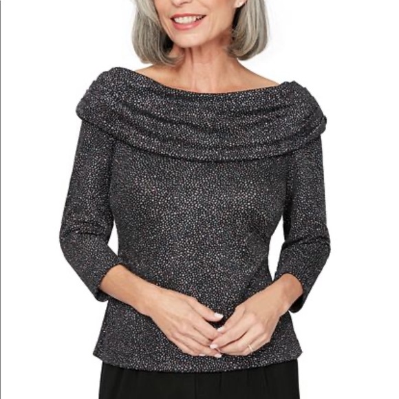 Alex Evenings | Tops | Alex Evenings Glitter Top | Poshmark